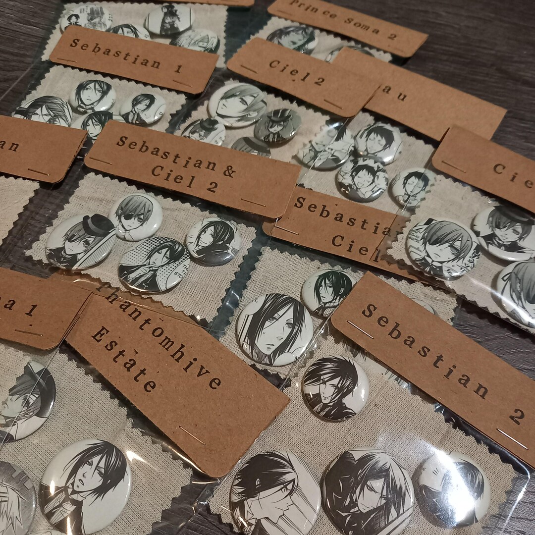 Black Butler Badge Packs - Sebastian Michaelis Badges - Manga Badges ...