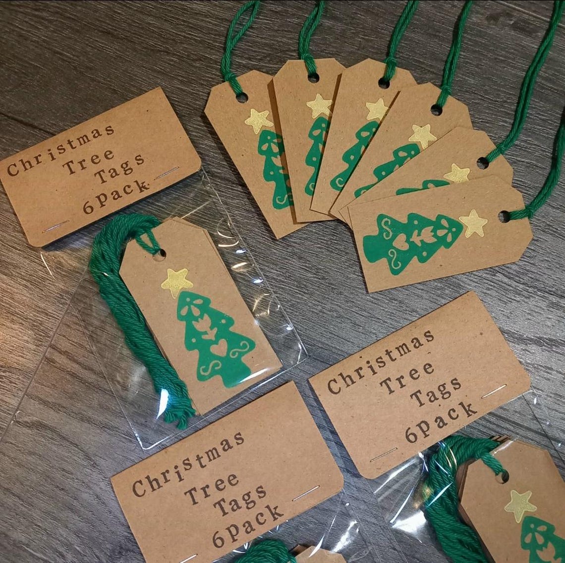 Handmade Christmas Tree Gift Tags – Scandinavian Folk Art, Kraft Card ...