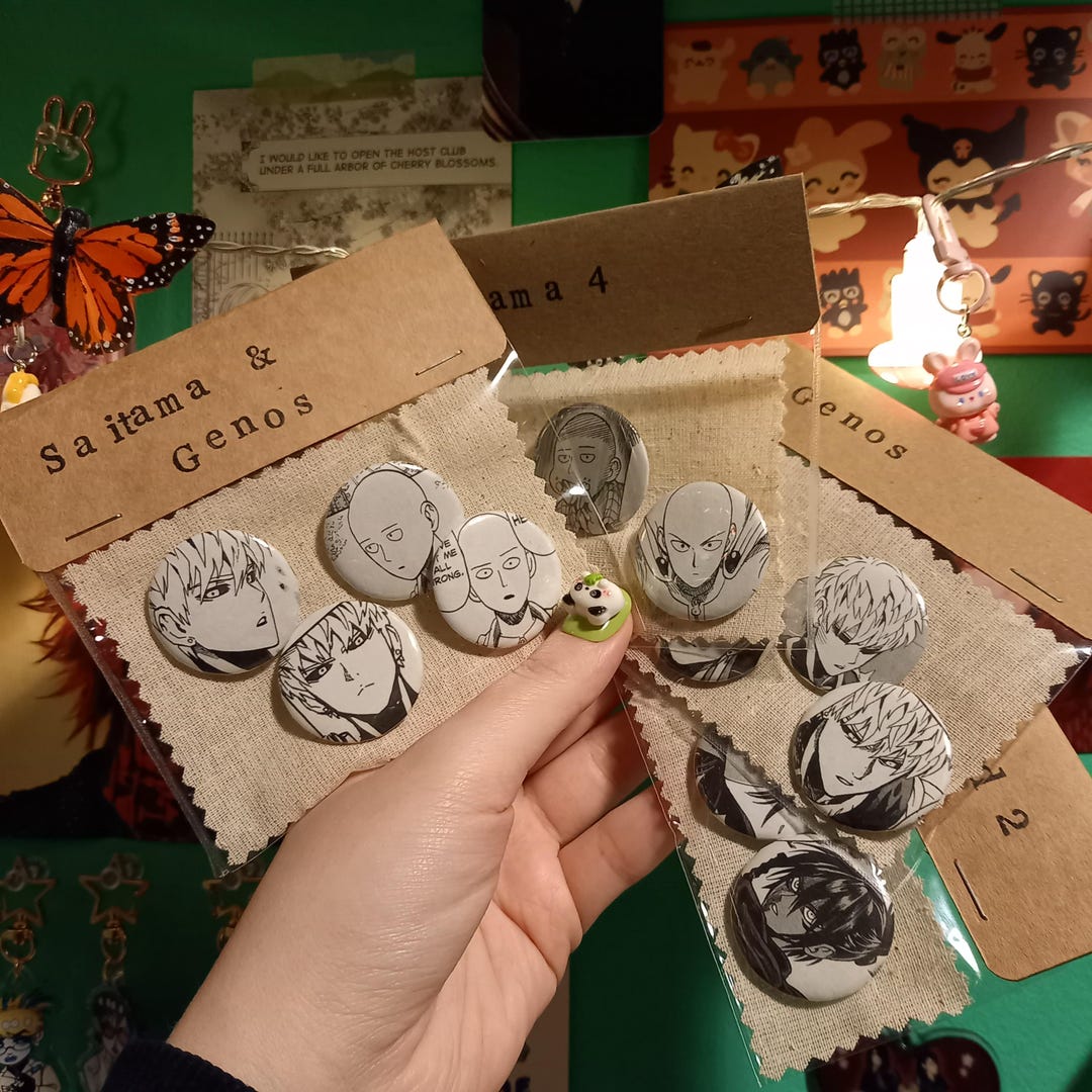 One Punch Man Badge Packs - Saitama Badges - Manga Badges - Genos ...