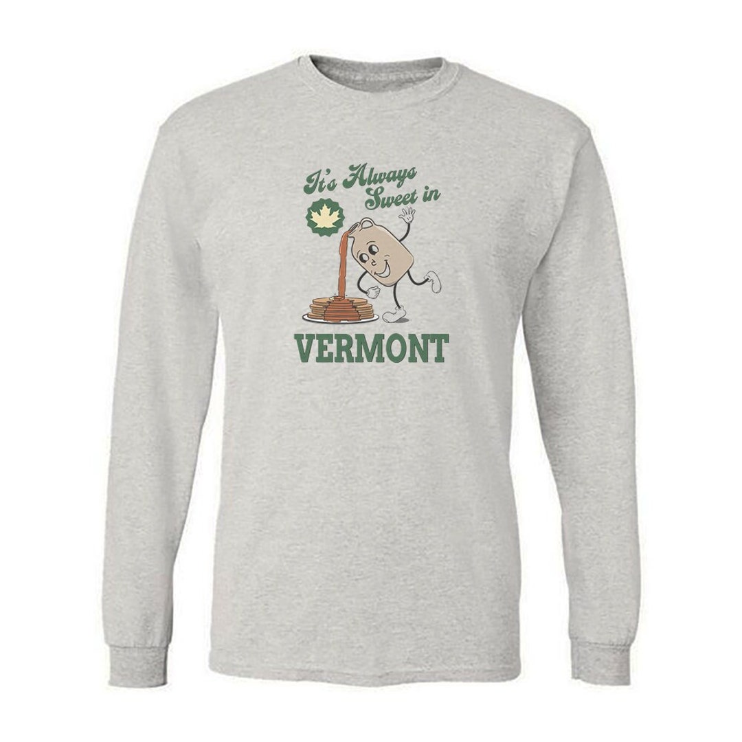 Fun Maple Themed Vermont Retro Design Unisex Long Sleeve T-shirt- VT ...