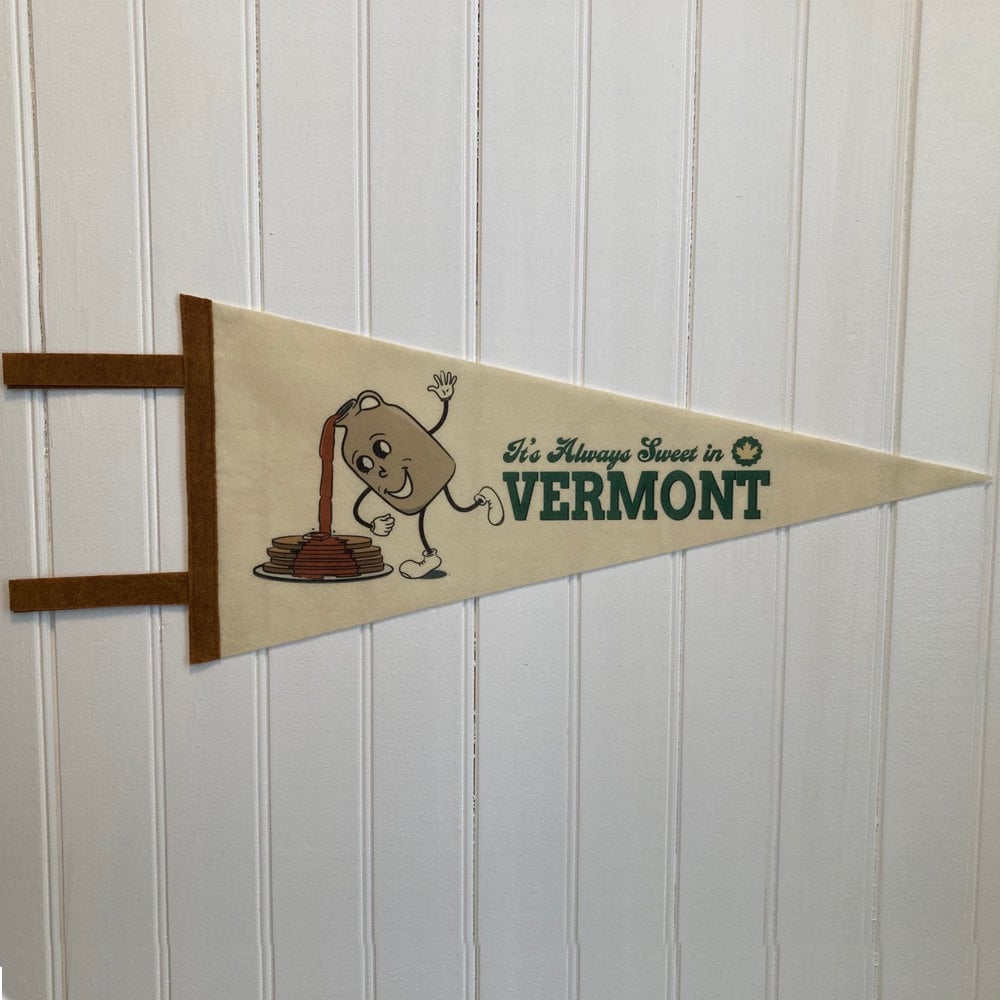 Fun Maple Syrup Themed Vermont Pennant With a Retro Design Rubber Hose ...