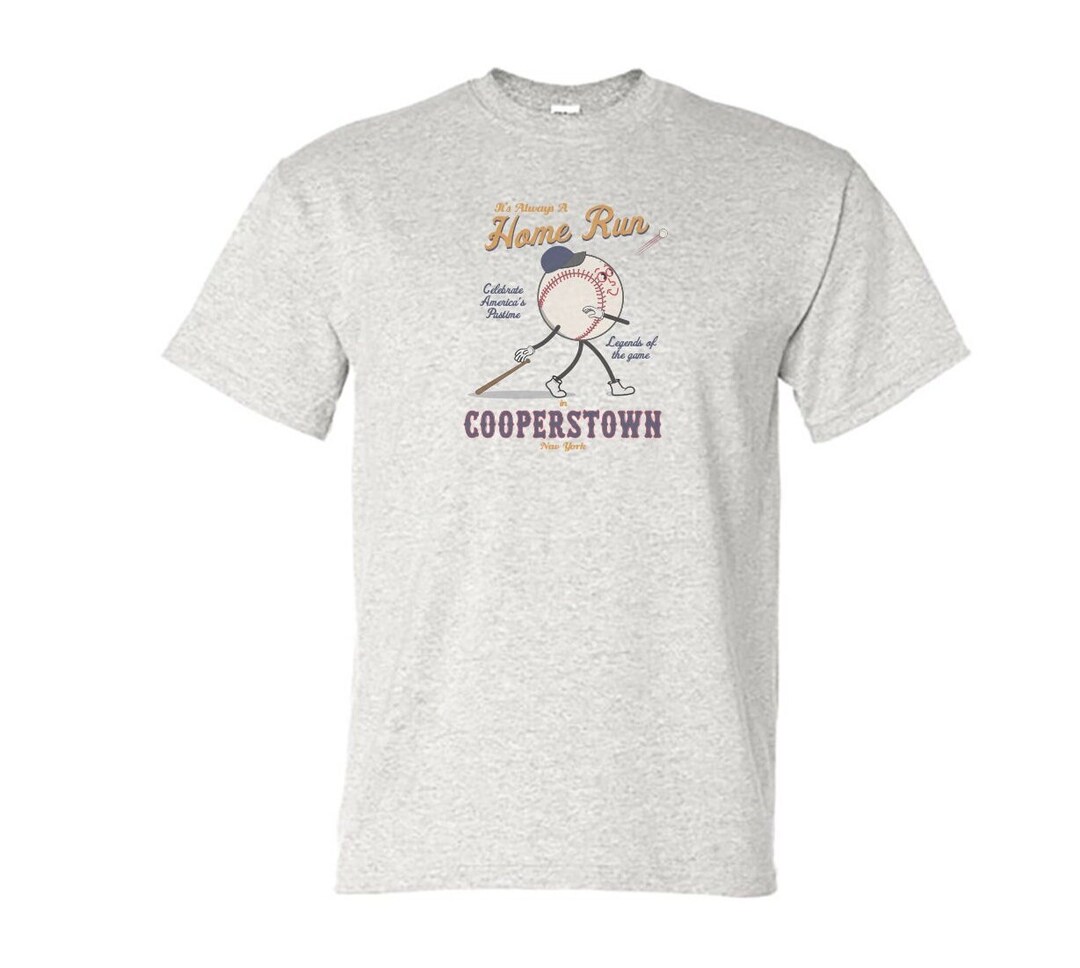 Fun Baseball Themed Cooperstown New York Retro Design Unisex Tee Shirt ...