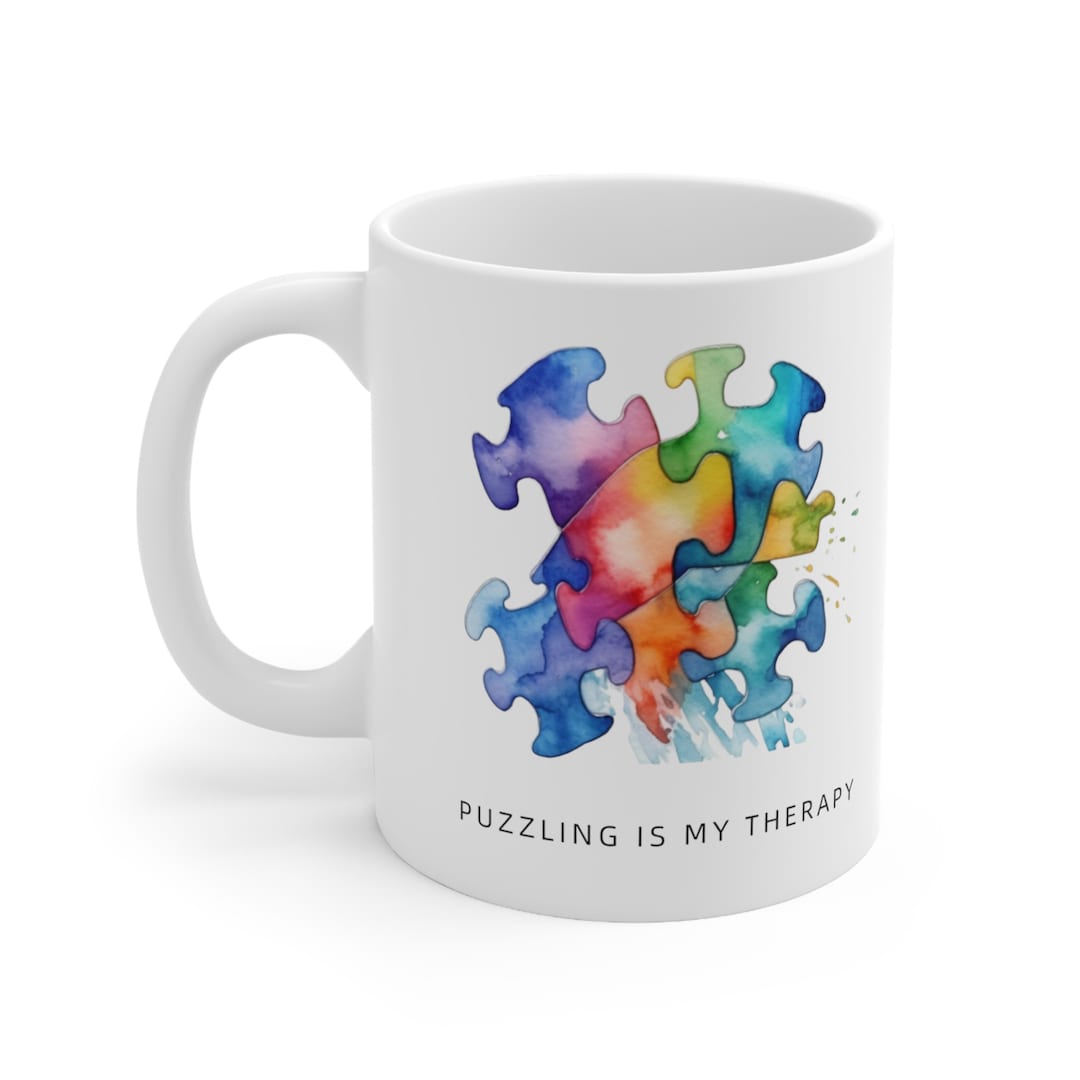 Puzzle Lover Gift, Puzzle Mug, Puzzling is My Therapy Coffee Mug, Puzzle Solver Mug, Puzzle ...