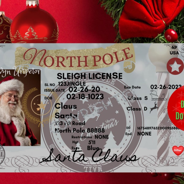 Santa License Png - Etsy