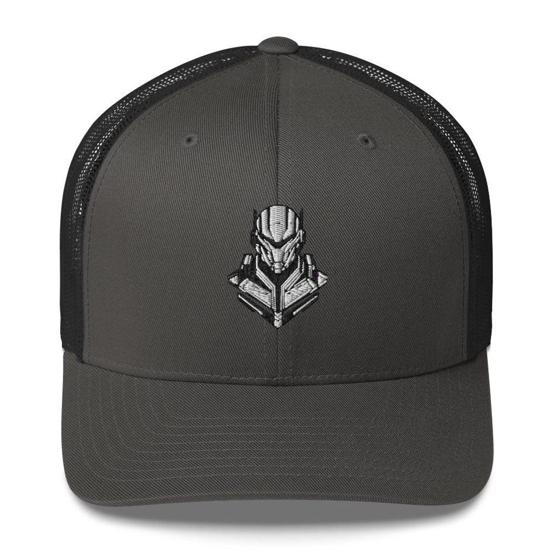 Futuristic Minimalist Robot Trucker Cap: Sleek Cyberpunk Mesh Snapback ...