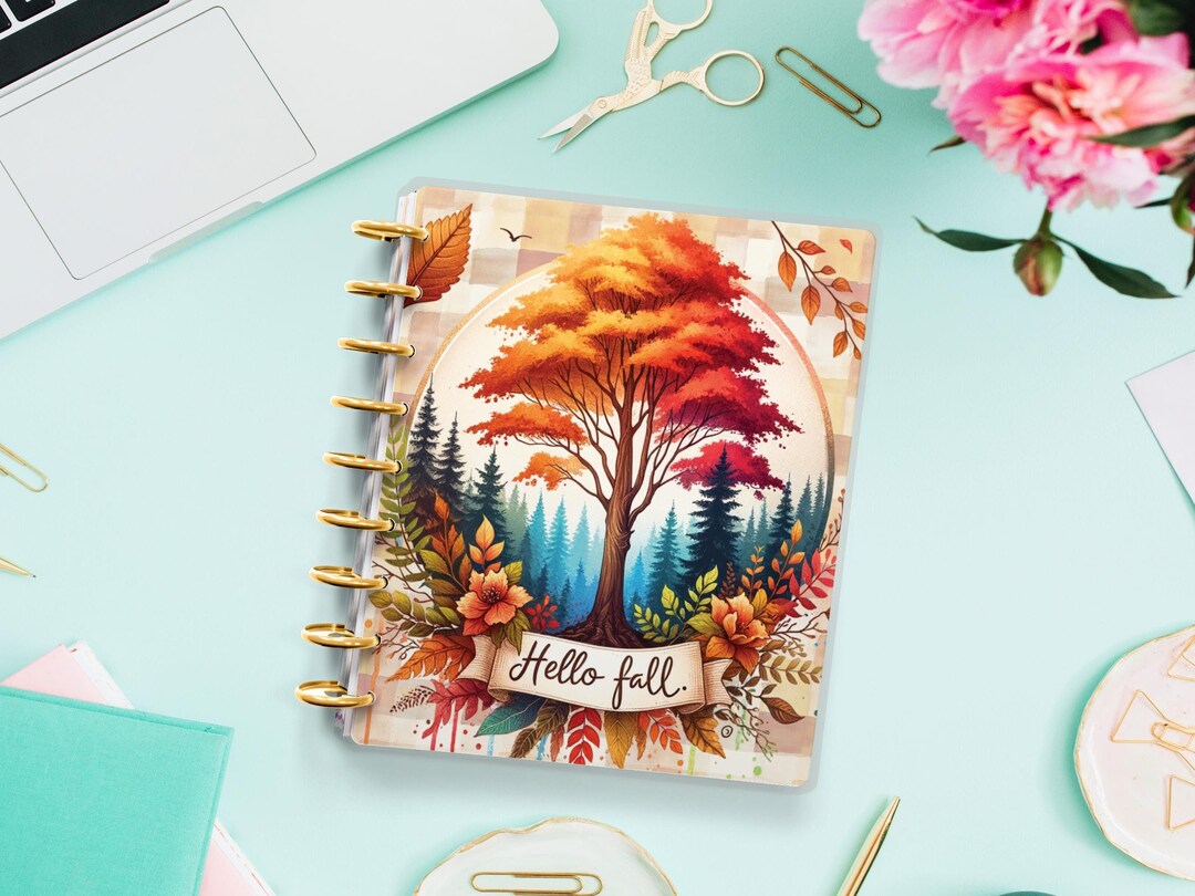 Autumn Trees Planner Cover for Disc Bound Planner | Planner Cover for ...