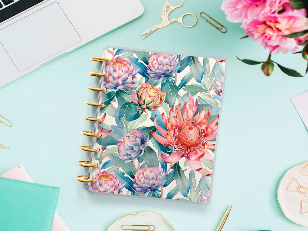 Floral Planner Cover for Disc Bound Planner | Planner Cover for Spiral ...