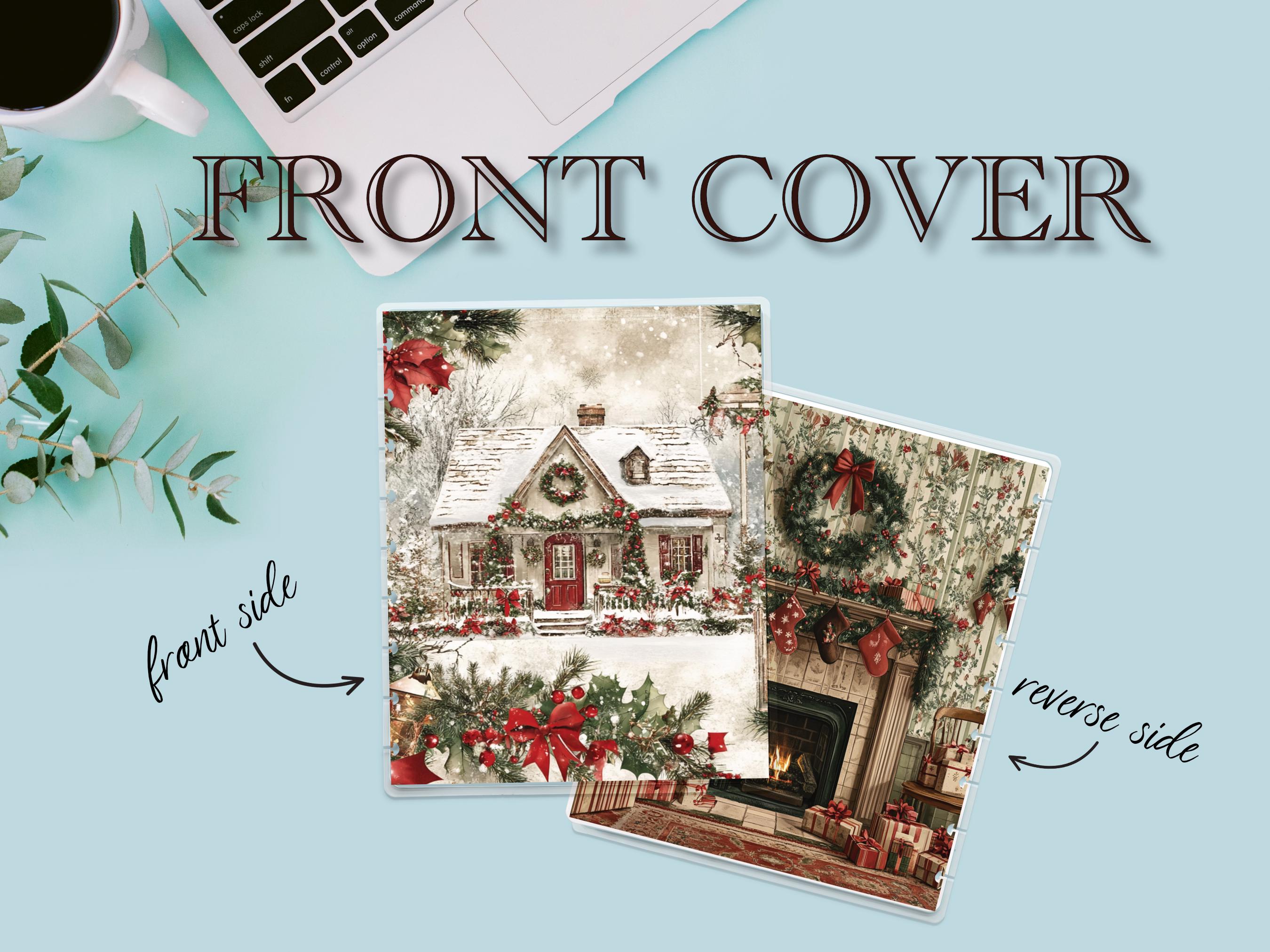 White Christmas Planner Cover for Disc Bound Planner | Planner Cover ...