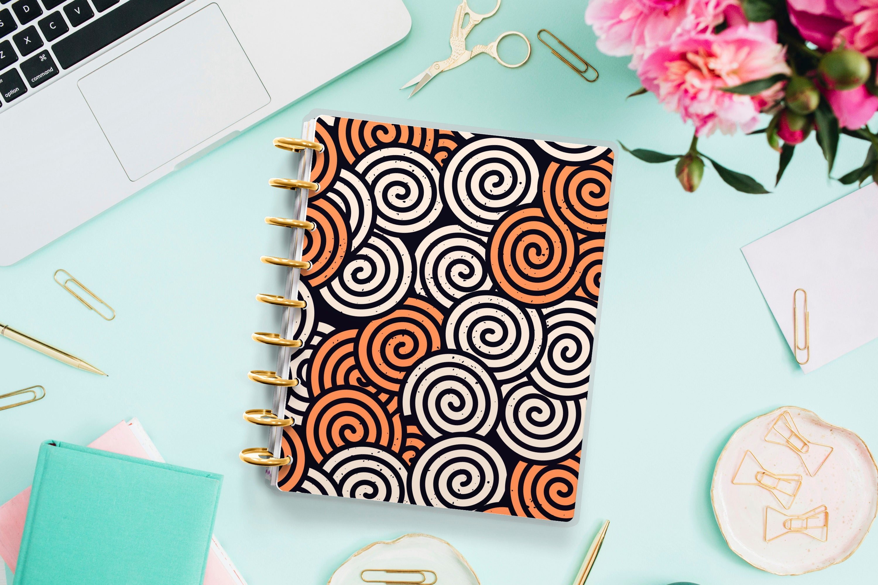 Swirls Planner Cover for Disc Bound Planner | Planner Cover for Spiral ...