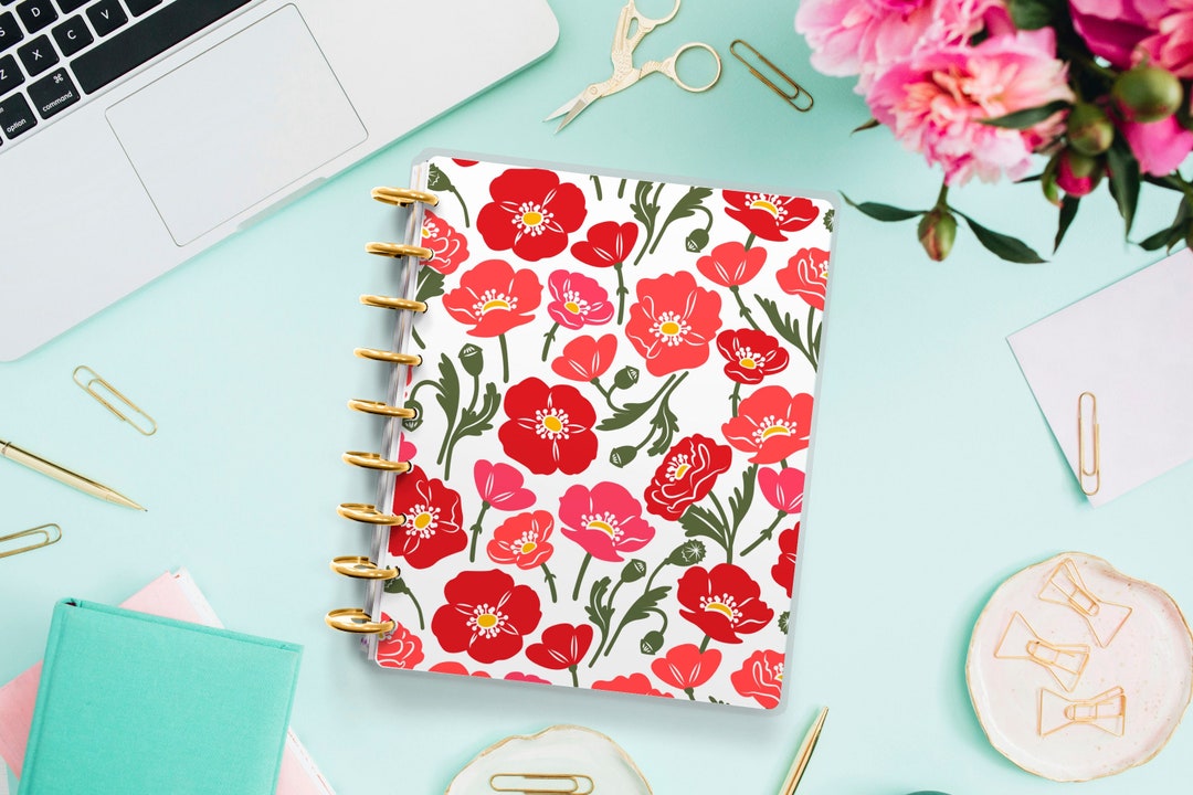 Poppy Planner Cover for Disc Bound Planner | Planner Cover for Spiral ...