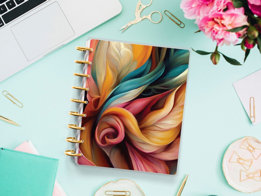 Pink Floral Planner Cover for Disc Bound Planner | Planner Cover for ...