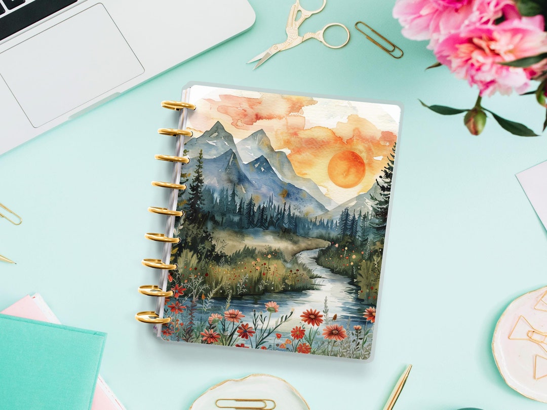 Mountain Scene Planner Cover for Disc Bound Planner | Planner Cover for ...