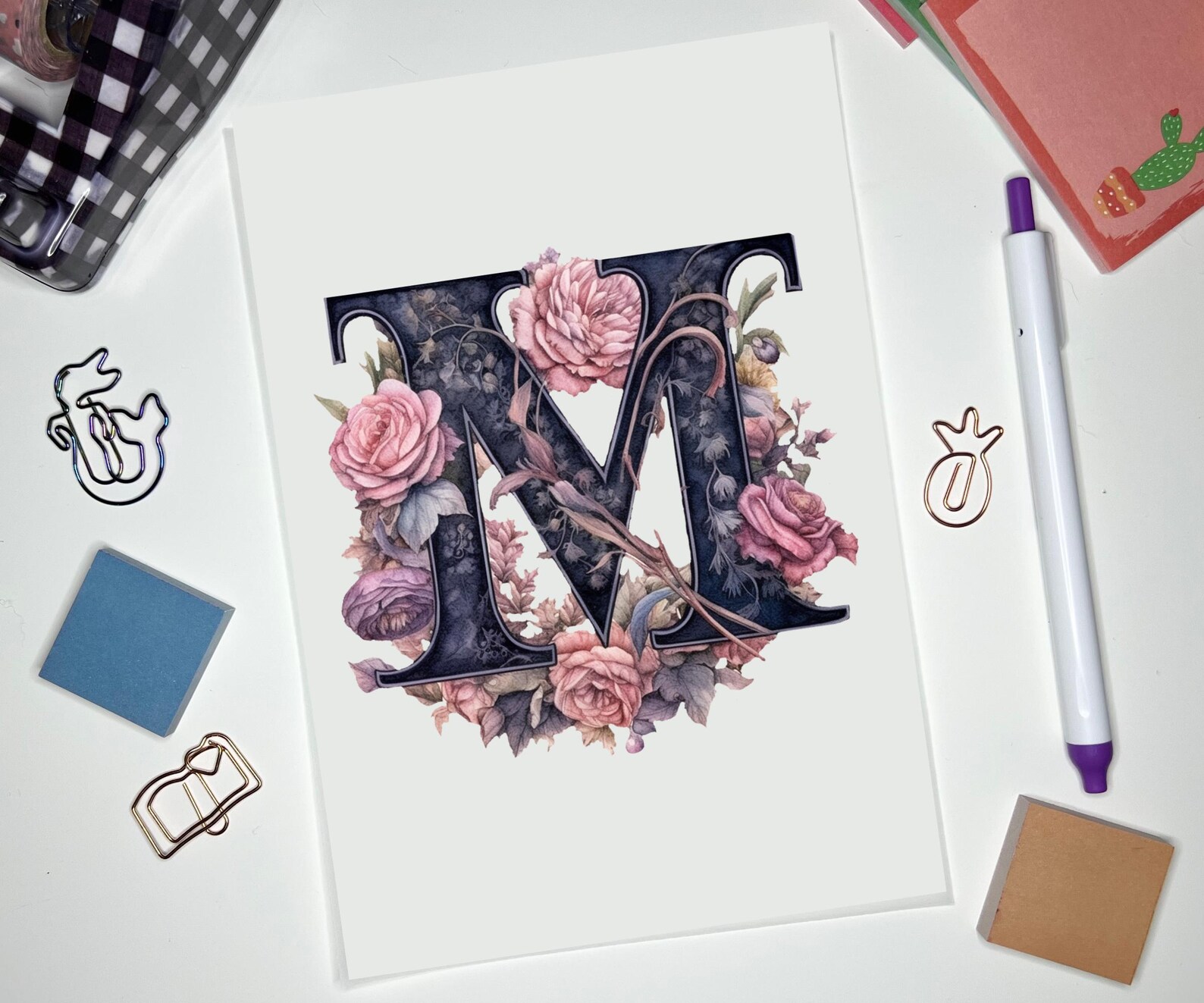 Gothic Monogram Vellum Dashboard, Planner Insert, Discbound Dashboard ...