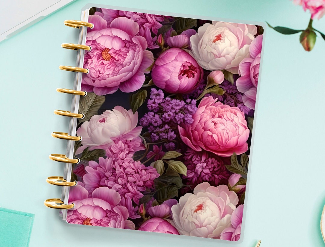 Flower Bouquet Cover for Disc Bound Planner | Planner Cover for Spiral ...