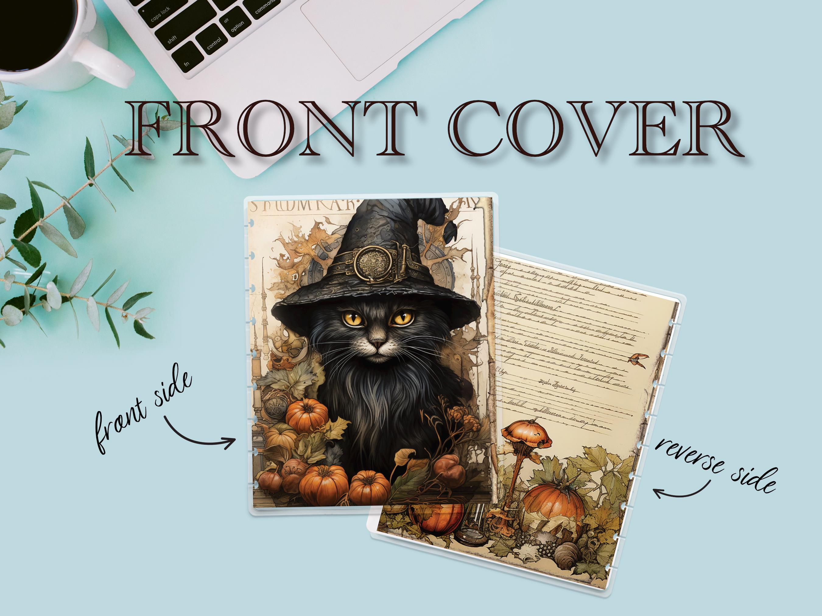 Black Cat Witch Hat Planner Cover: Disc Bound or Spiral - Etsy