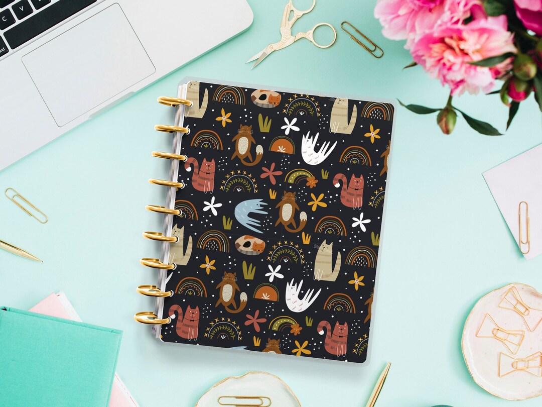 Cute Cats Planner Cover for Disc Bound Planner | Planner Cover for ...