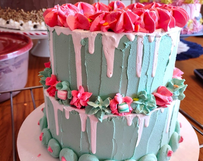 Fake Cake,faux Fake Bake,fake Cake Decor,teal Easter Cake,photo Prop ...