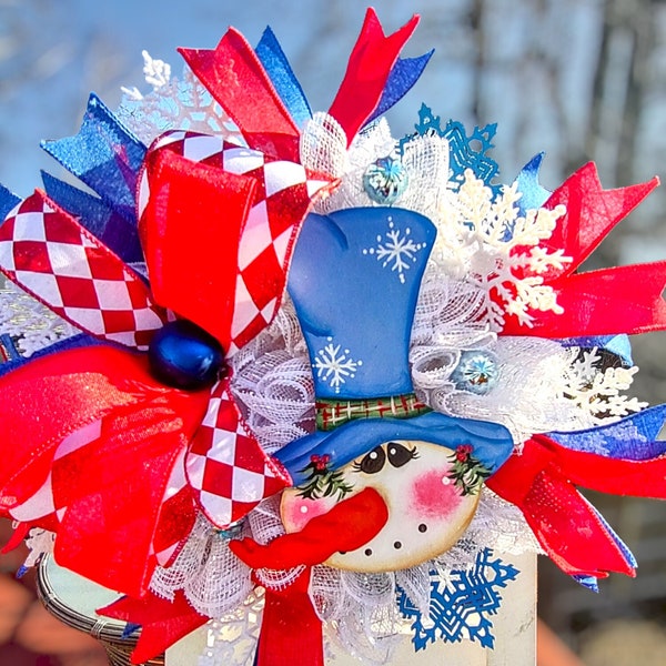 Blue Snowman Decor - Etsy