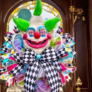 Halloween Wreath, Creepy Clown Wreath,scary Clown Wreath,halloween ...
