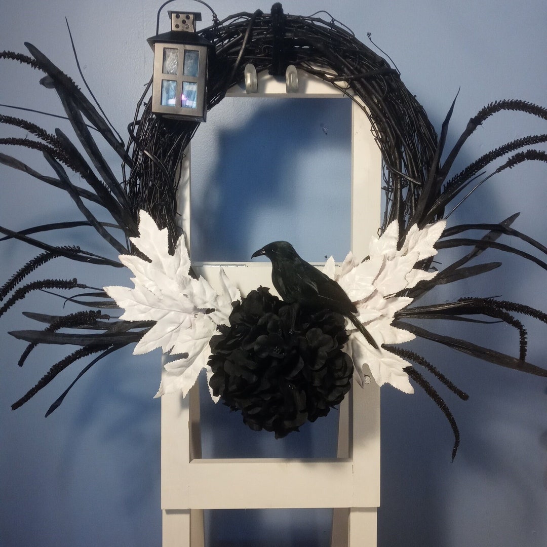 Halloween Wreath, Gothic Raven Crow Wreath,gothic Wall Decor,the Raven ...