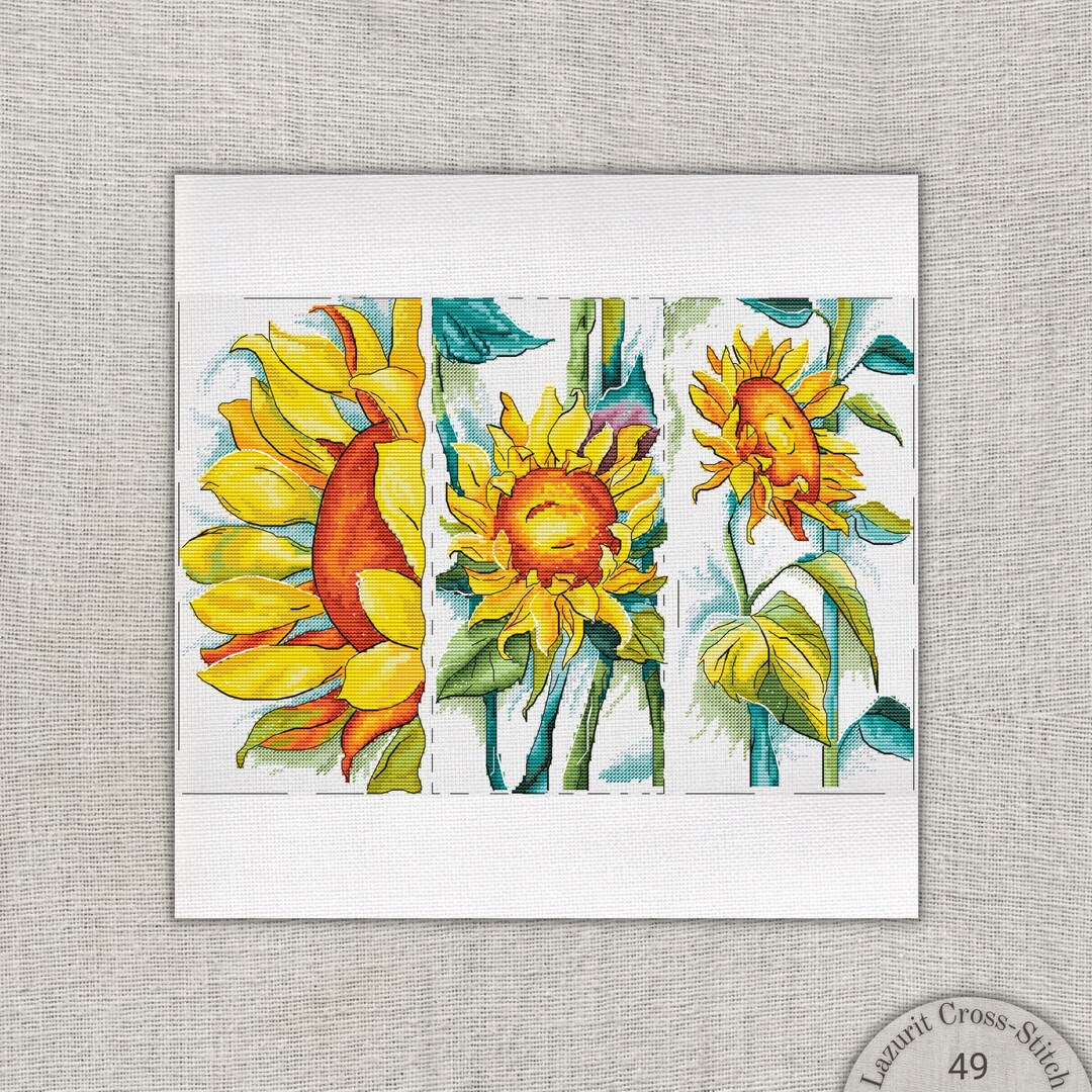 Sunflower Bloom Cross-stitch Pattern – Floral Embroidery Delight ...