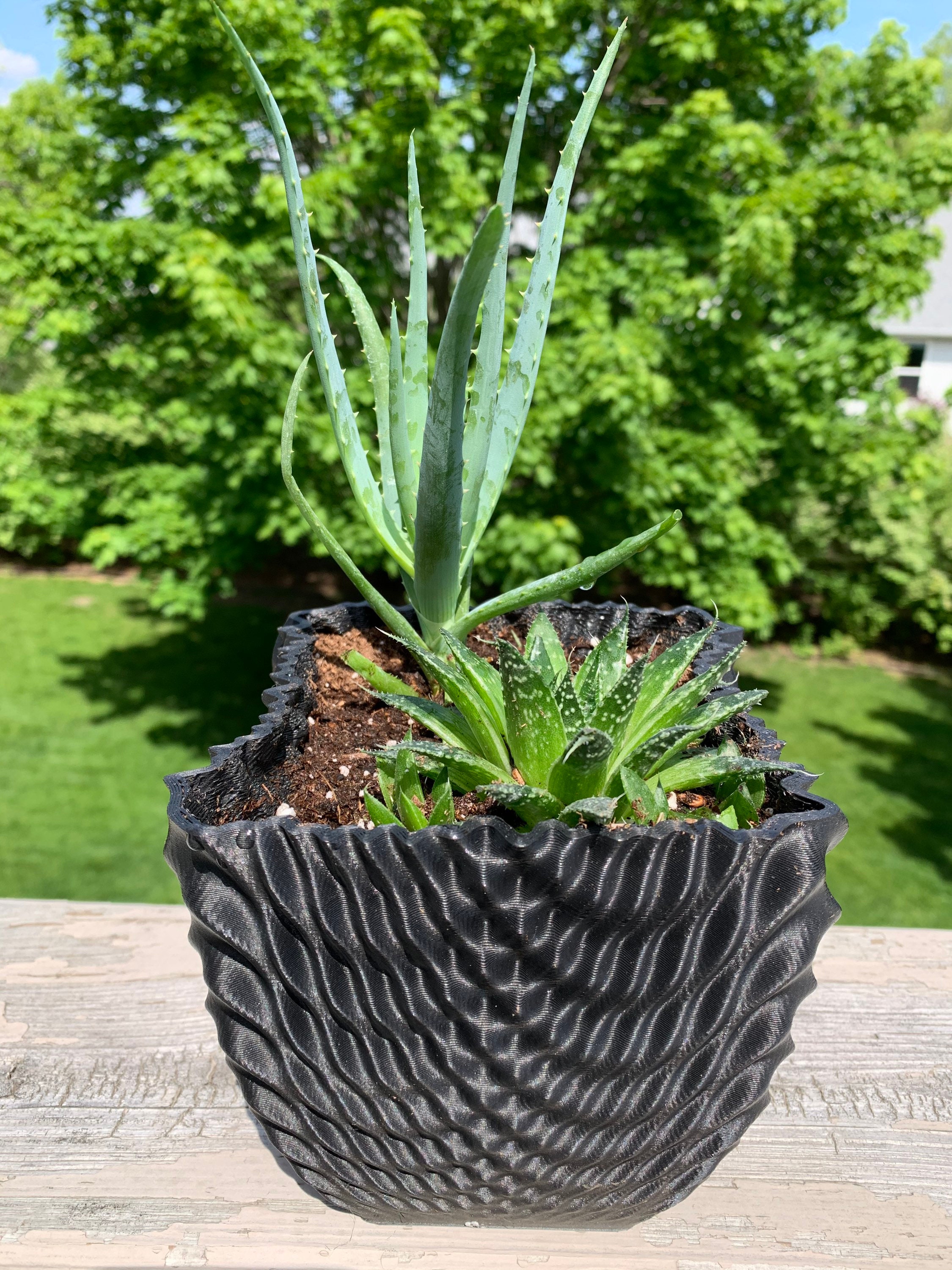 Carbon Fiber Ripple Planter Plant Pot Indoor-outdoor - Etsy