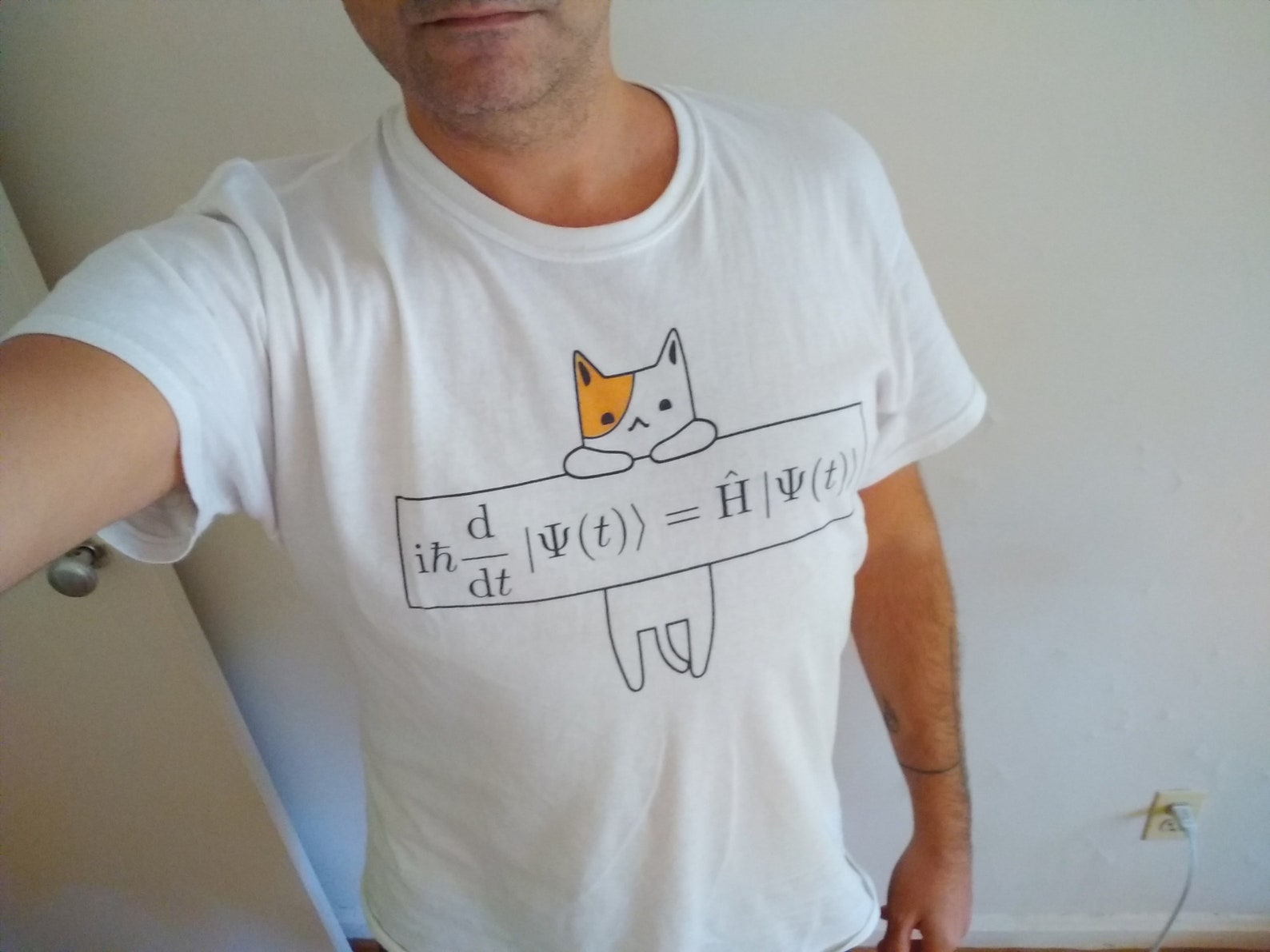 Schrödinger Equation Shirt - Unisex - Quantum Mechanics and Cute Cat T ...