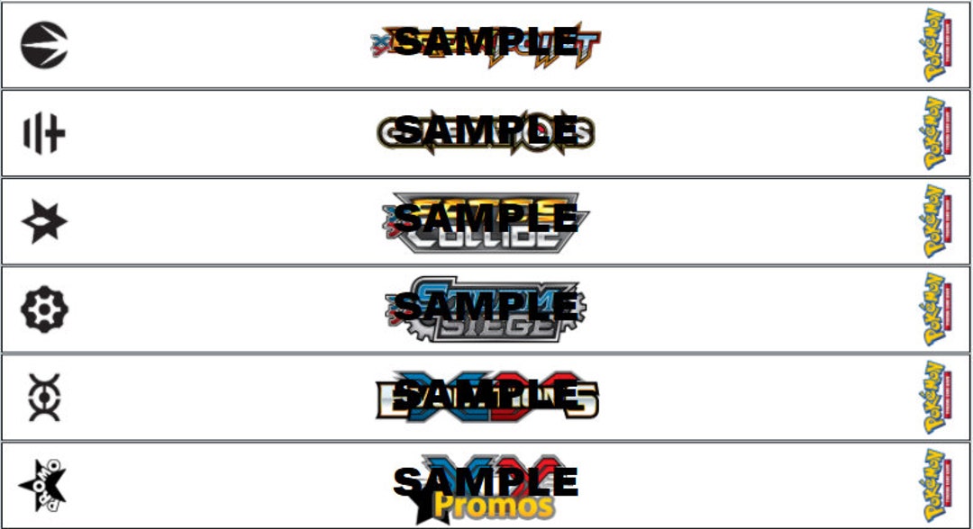 Pokemon Binder Labels (XY Complete Set) - Etsy