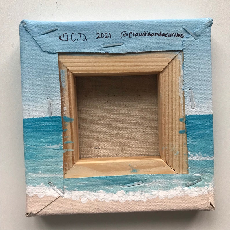MADE TO ORDER 4x4 Mini Canvas Beach Scene Acrylic Painting - Etsy