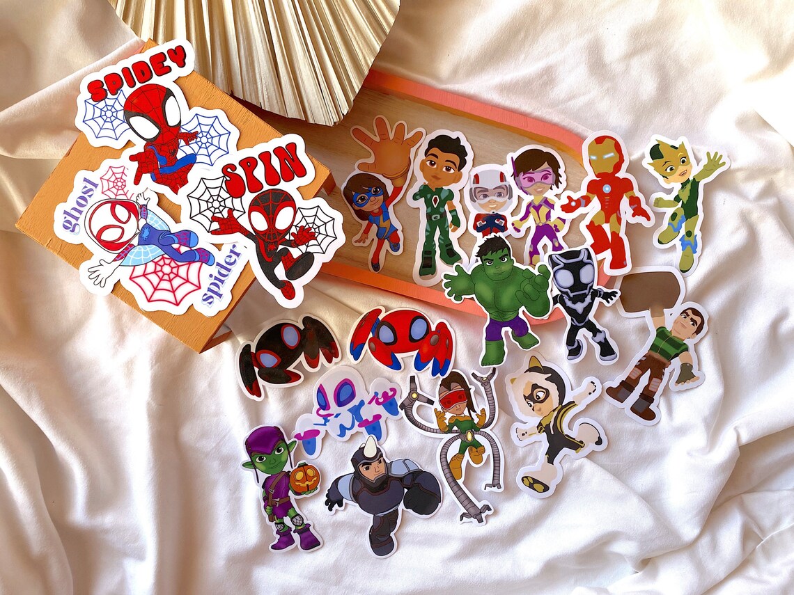 Spidey and His Amazing Friends Stickers Spidey Ghost Spider - Etsy ...