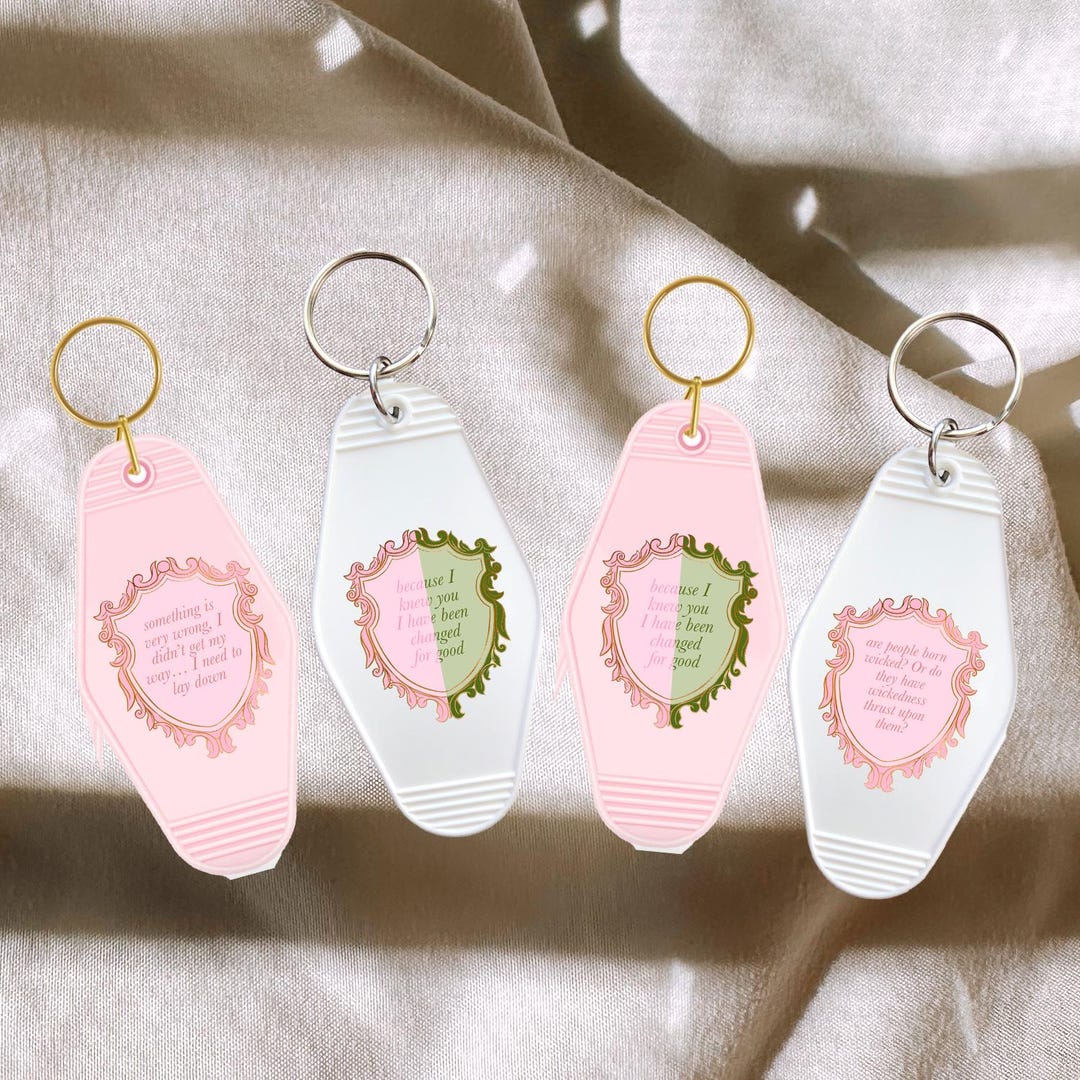 Glinda Born Wicked, Changed for Good Wicked Keychain, Green and Pink ...