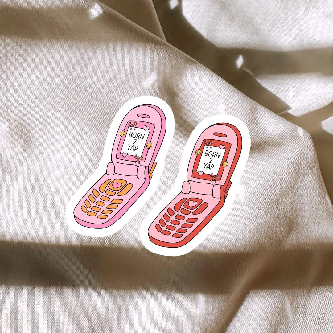 Born to Yap Sticker, Cellphone Sticker, Genz Sticker, Retro Phone ...