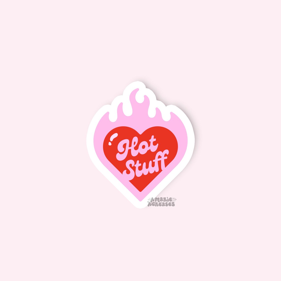 Hot Stuff Sticker, Groovy Sticker, Retro Sticker, Trendy Sticker ...