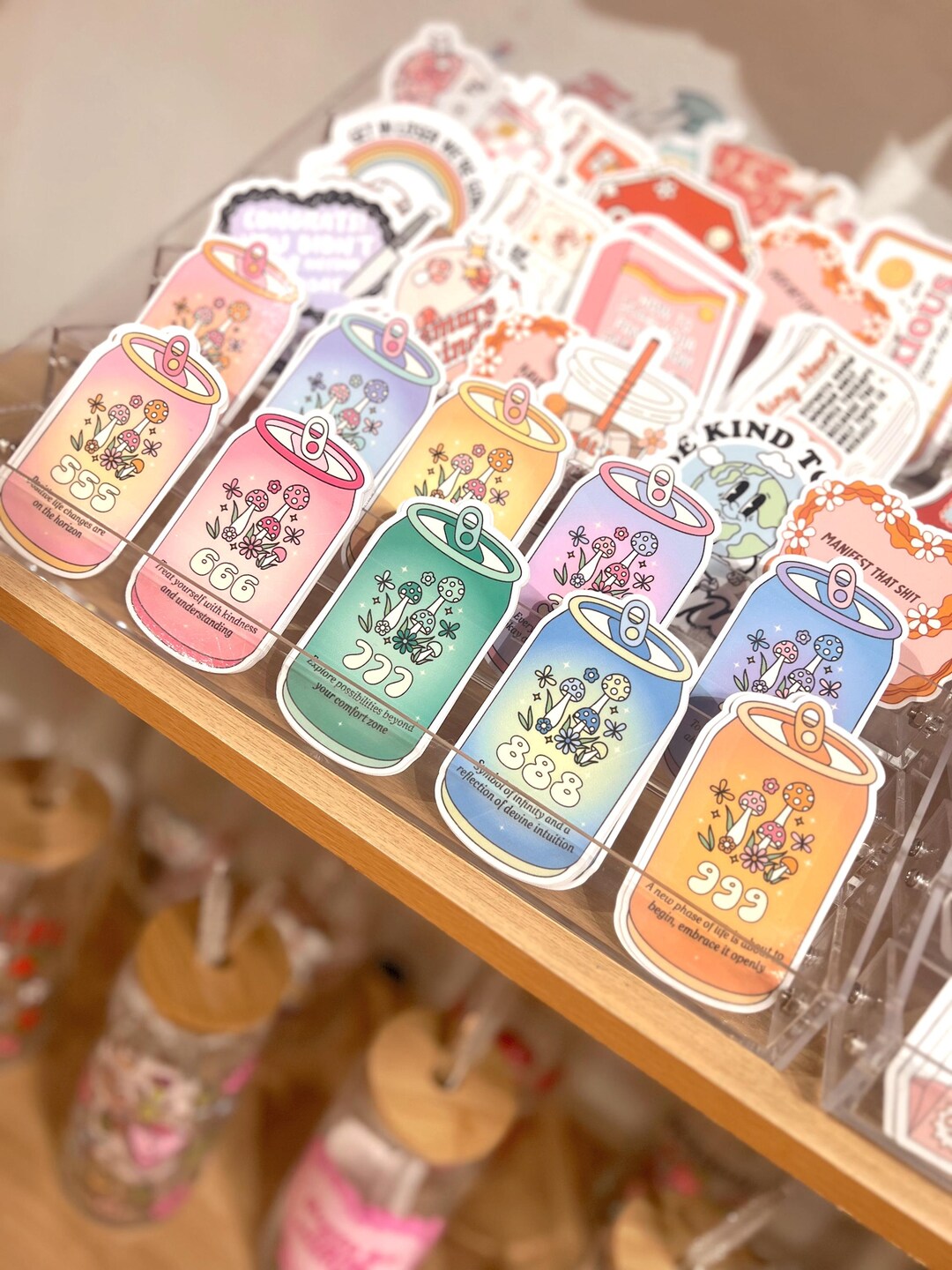 Angel Number Cans Sticker, Sun Moon Stars Stickers, Astrology Sticker ...