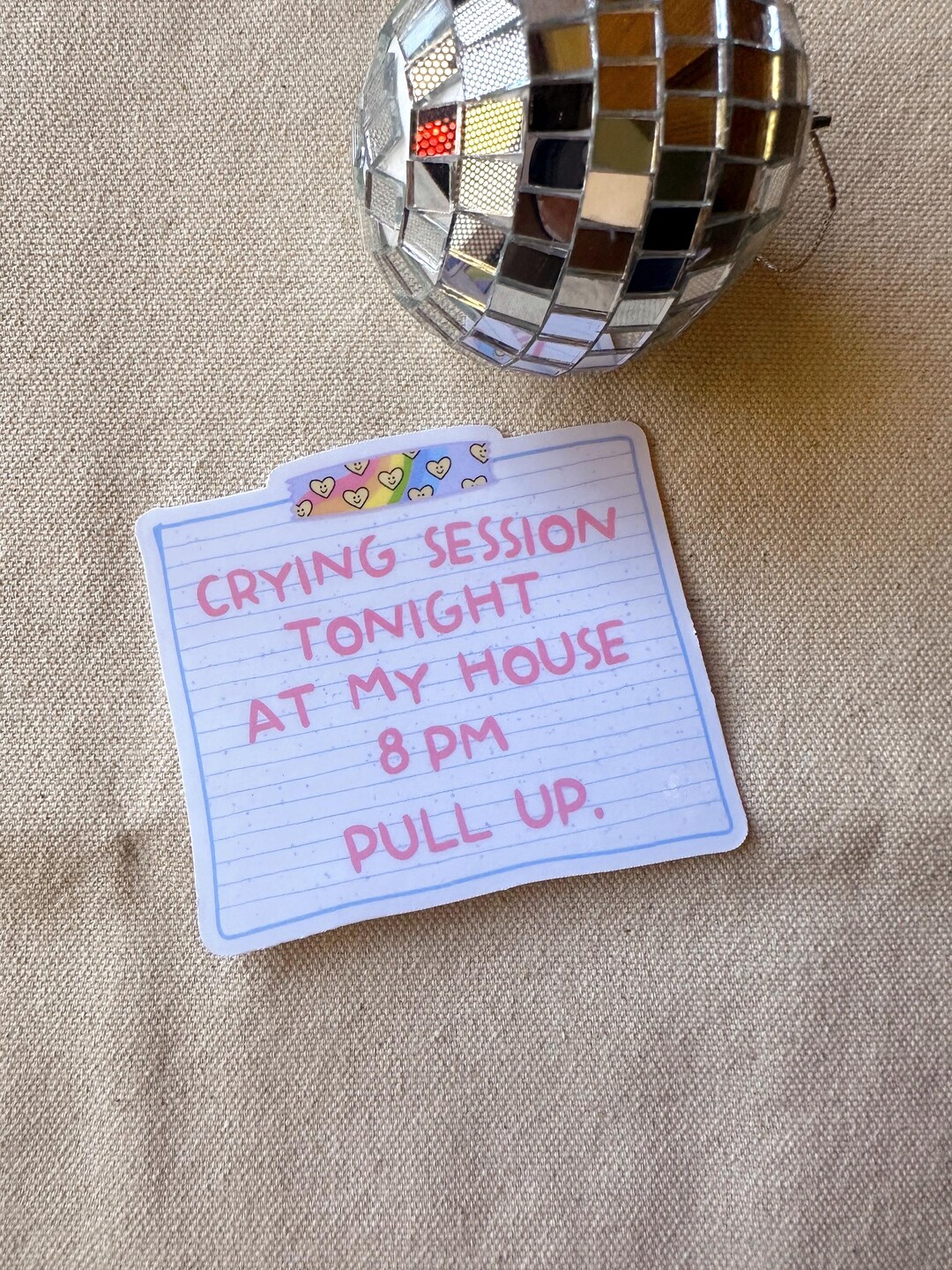 Crying Session at My House 8PM Pull up Sticker, Mental Health Sticker ...