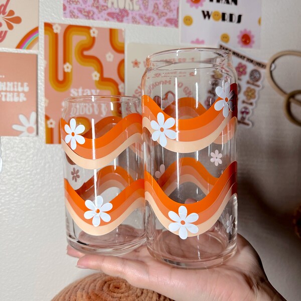 Retro Drinking Glass - Etsy