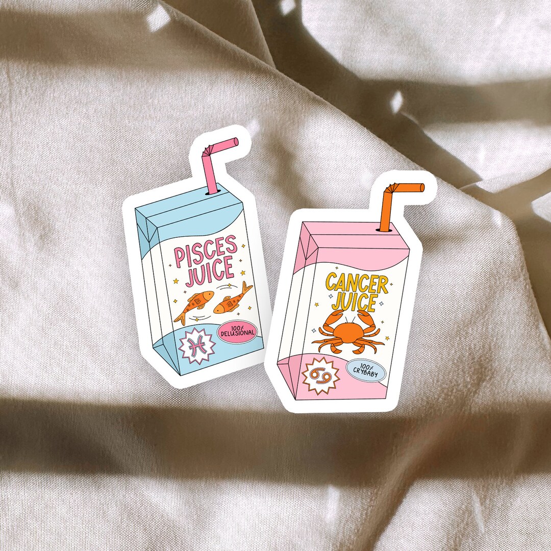 Zodiac Juice Box Sign Sticker, Mystical Sticker, Celestial Sticker ...