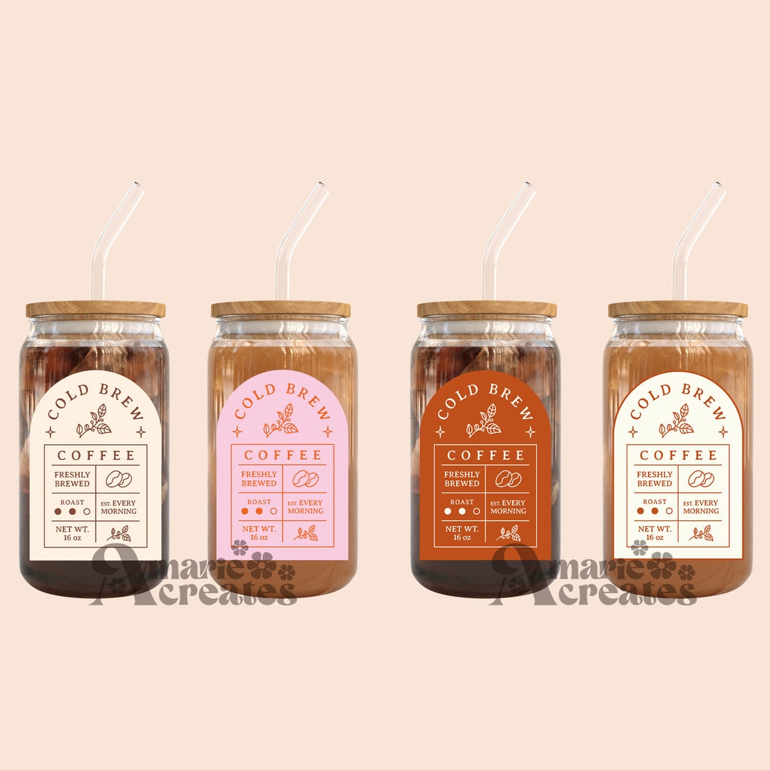 Cold Crew Glass Cup, Iced Coffee Glass Cup, Trendy Glass Cup ...