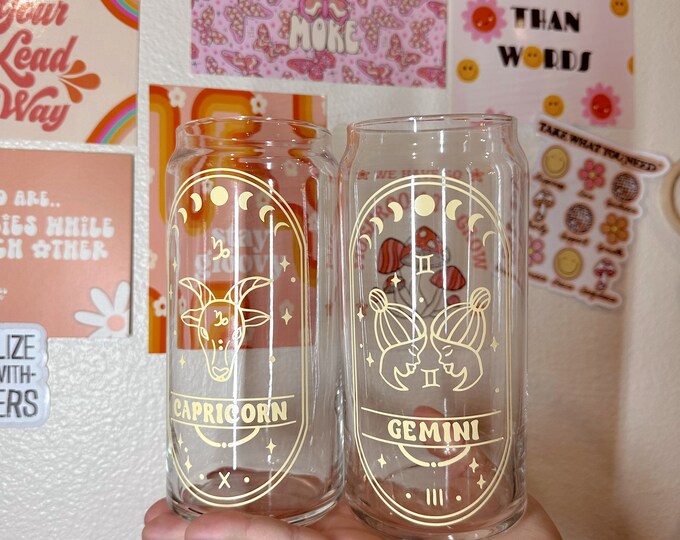 Zodiac Glass Cup - Etsy