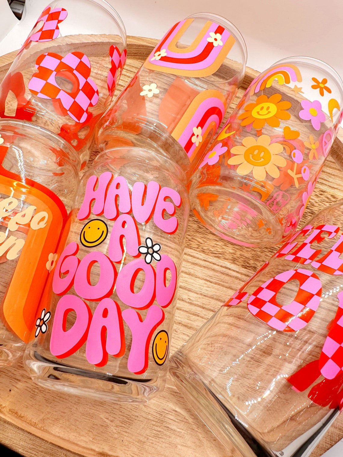 Hippie Crush Glass Cup Groovy Glass Cup Y2K Glass Cup Retro - Etsy