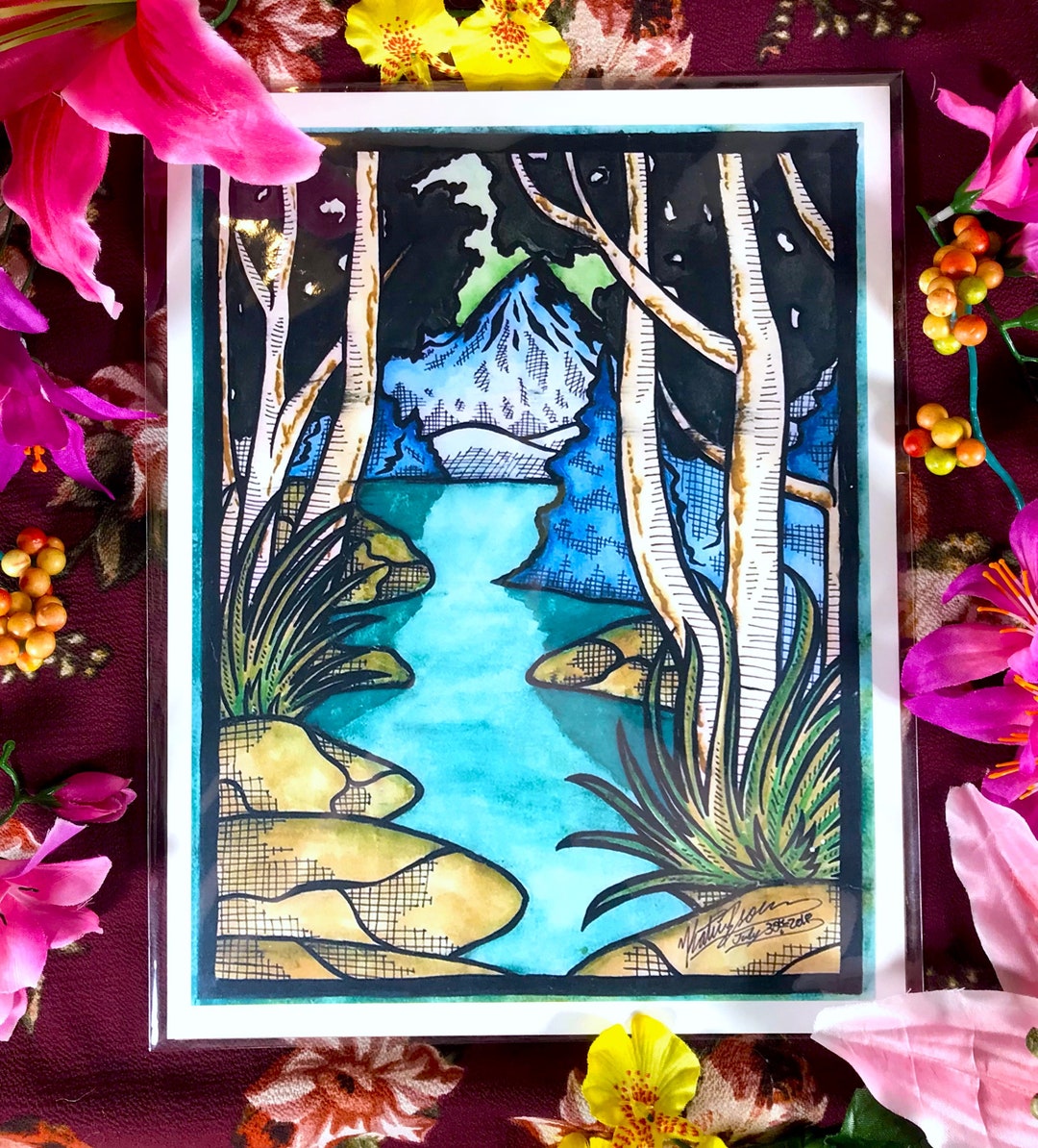 Tainted Swamp - Blue Green Landscape Watercolors Original Signed Art ...