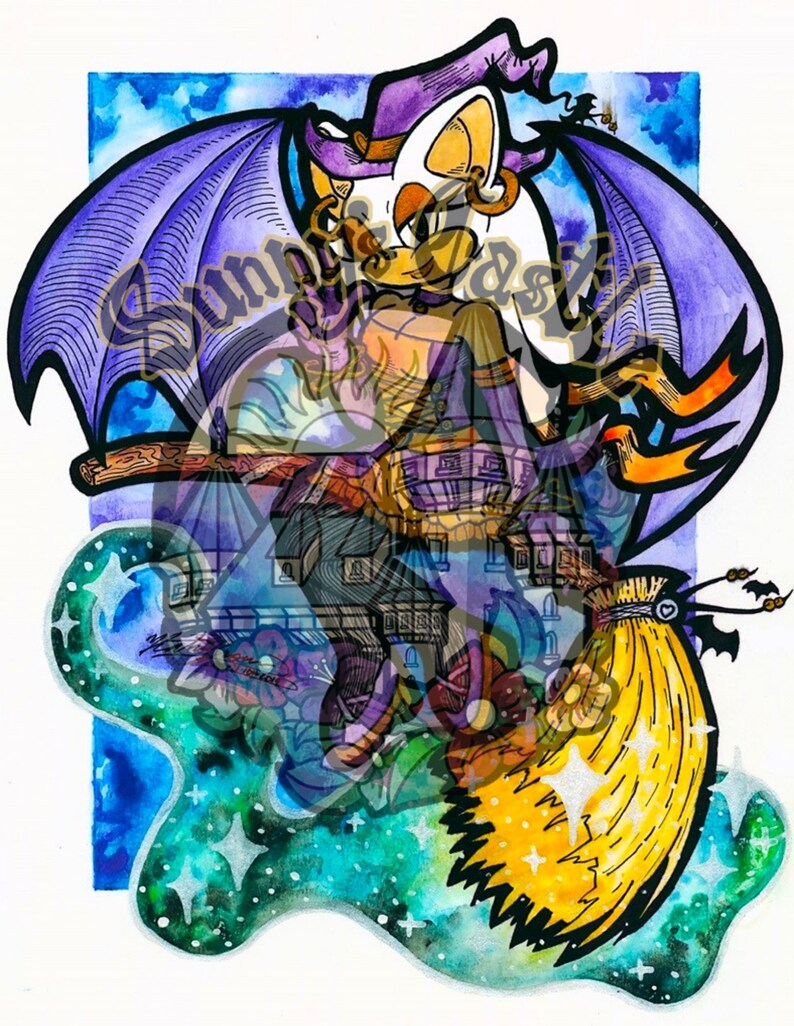 Rouge the Witch - Rouge the Bat Sonic the Hedgehog Original Signed Art ...