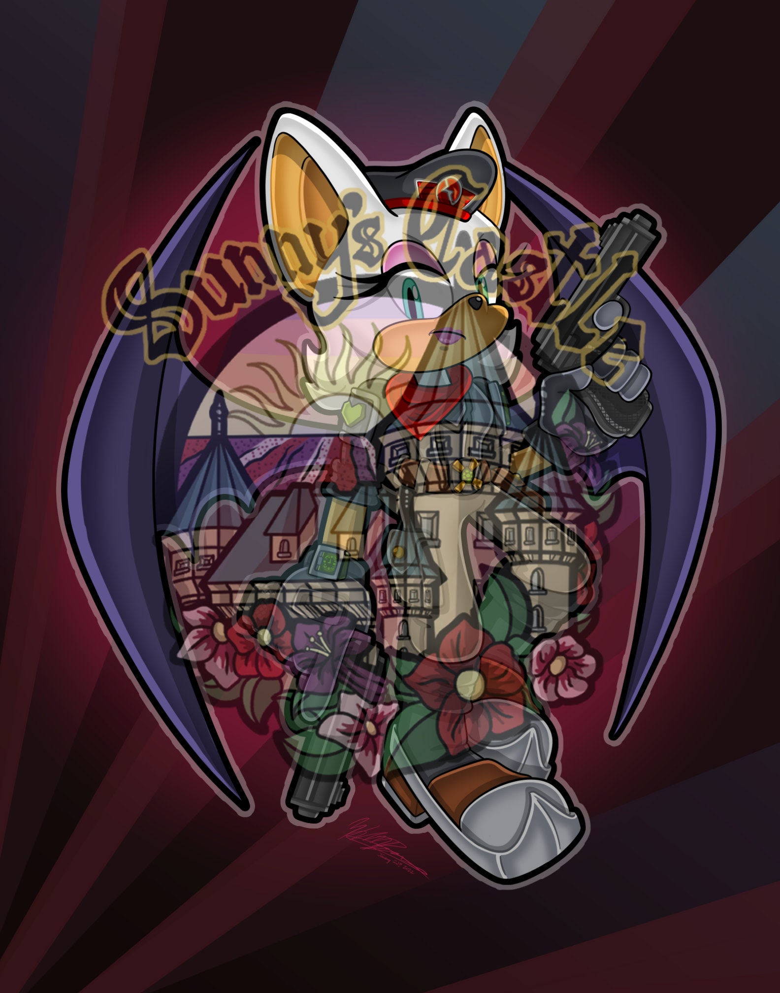 Rebel Rouge - Sonic Prime Rouge the Bat Rebel Outfit Original Signed ...