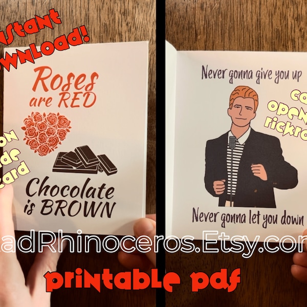 Rickroll Cards - Etsy