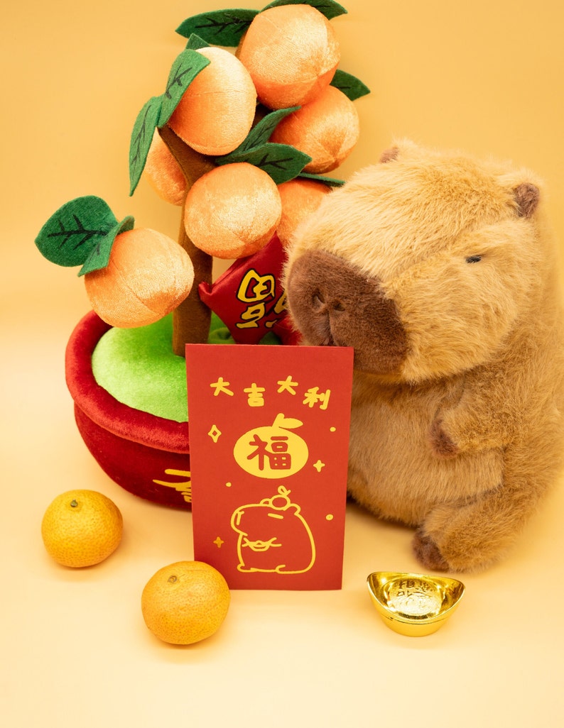 Golden Capybara Happy Chinese Lunar New Year Wedding Birthday Red ...