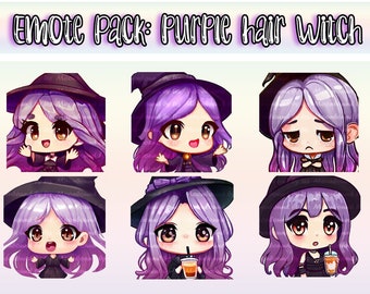 Emote Pack (twitch/discord) Lilac Hair Witch - Etsy