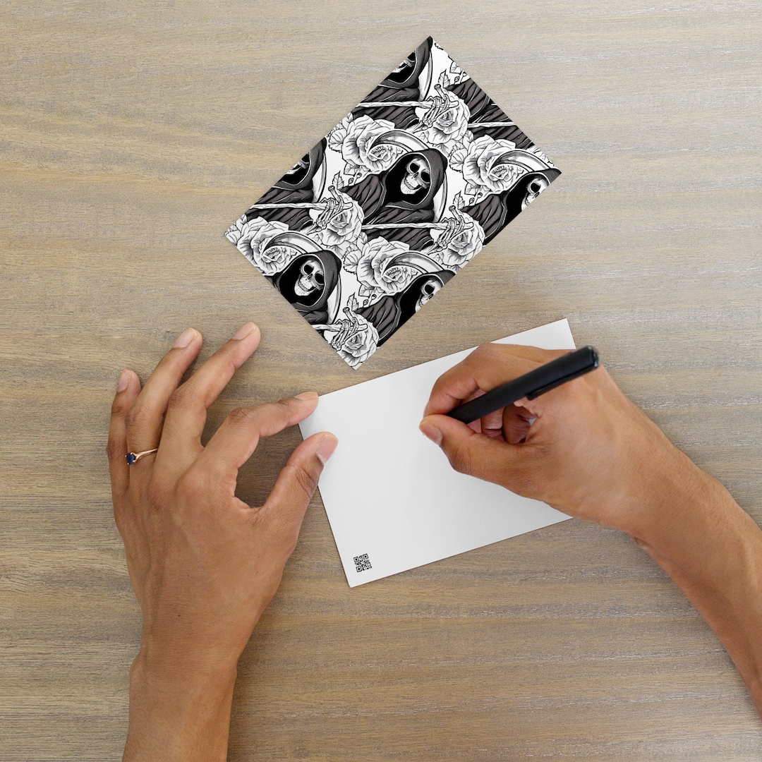 Skull Death Postcard - Etsy