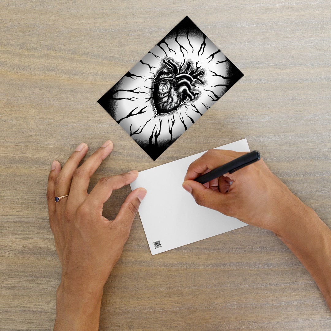 Anatomical Heart Postcard - Etsy