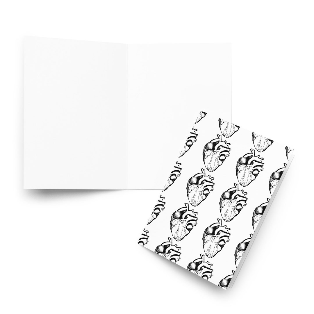 Anatomical Heart Pattern Greeting Card - Etsy