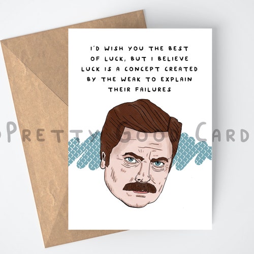 Ron Swanson Breakfast Foods Greeting Card Parks and | Etsy